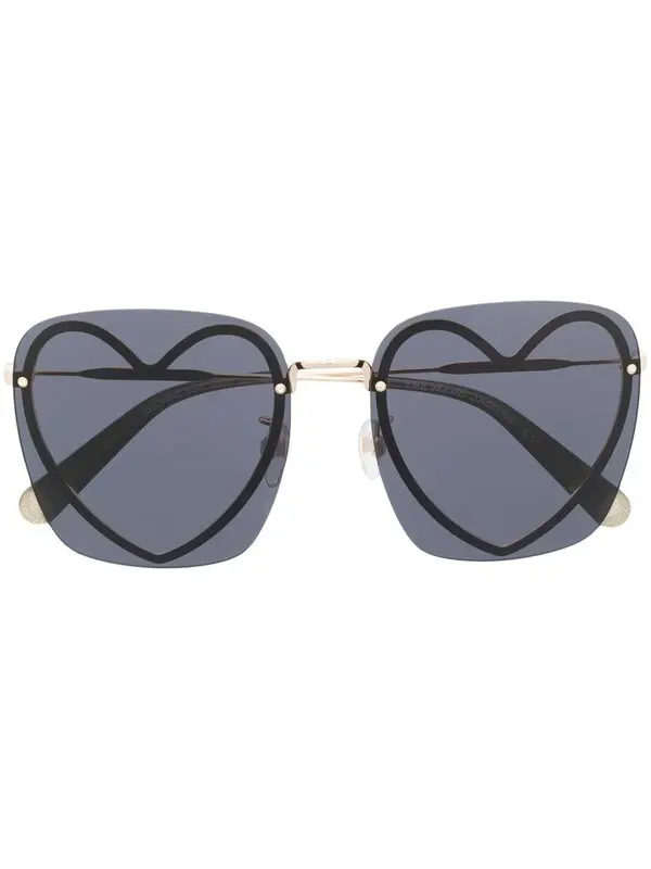 Marc Jacobs Oversized Heart-Frame Sunglasses - Gold  display picture 3