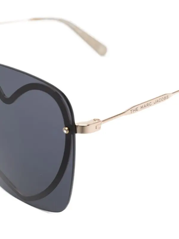 Marc Jacobs Oversized Heart-Frame Sunglasses - Gold 