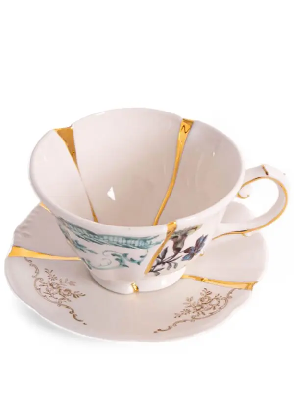 SELETTI Kintsugi #3 Tea Cup Set - White