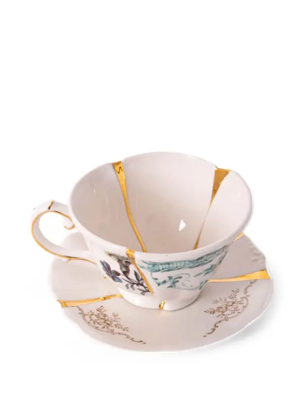 SELETTI Kintsugi #3 Tea Cup Set - White