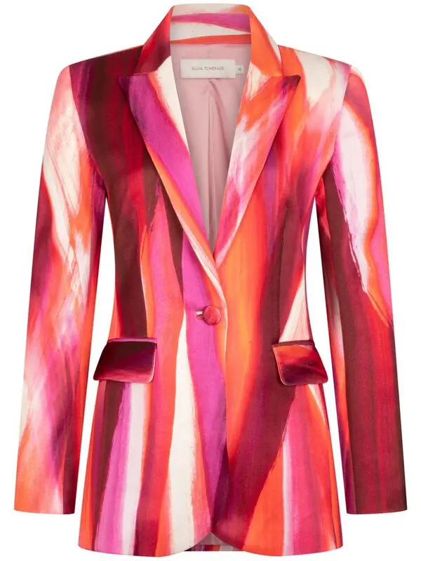 Silvia Tcherassi Rebeca Printed Blazer - Red