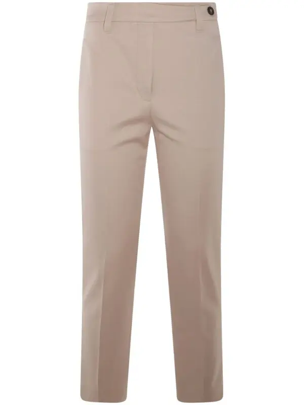 Brunello Cucinelli Cropped Slim-fit Trousers - Neutrals
