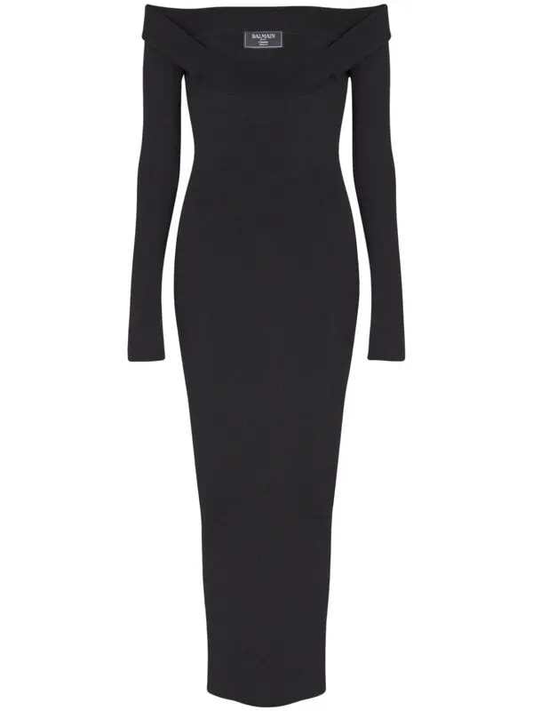 Balmain Ribbed-knit Maxi Dress