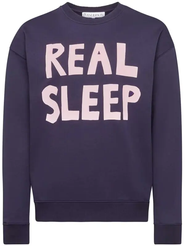JW Anderson Real Sleep-print Sweatshirt - Blue