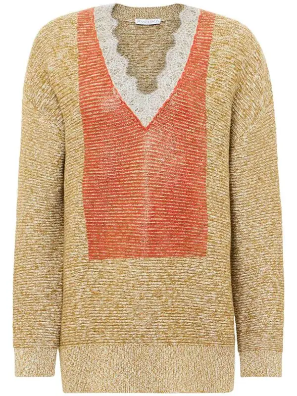 JW Anderson Lace-trim Jumper - Gold