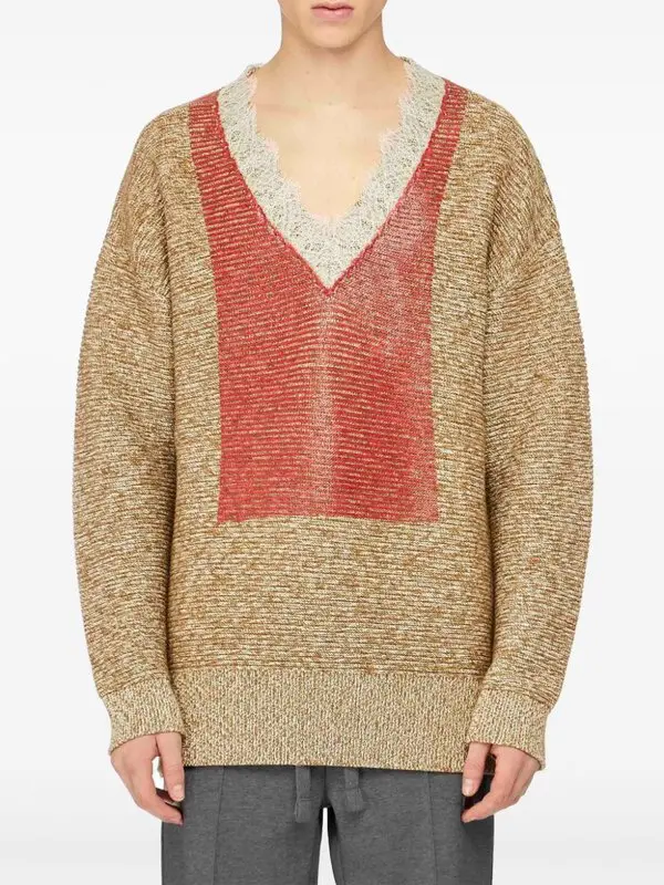JW Anderson Lace-trim Jumper - Gold