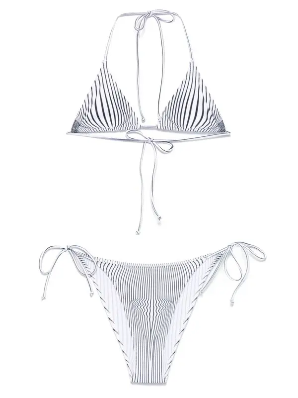 Jean Paul Gaultier Striped Bikini - White