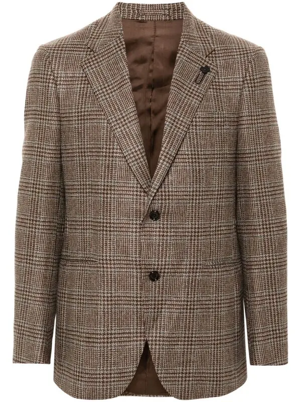 LARDINI Brooch-detail Blazer - Neutrals