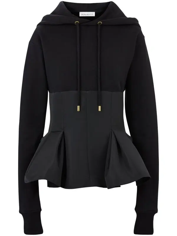 Vibrant Vintage Wash Micro Peplum Hoodie