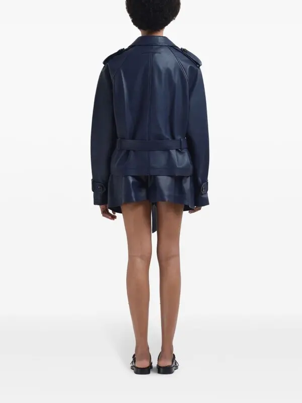 Marni Double-breasted Leather Jacket - Blue