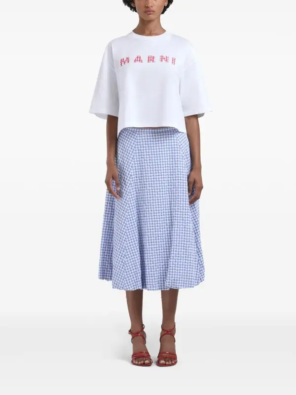 Marni Check-print Midi Skirt