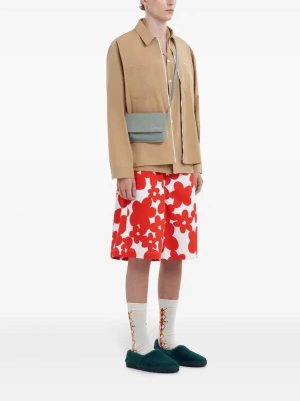 Marni Logo-print Cotton Shirt Jacket - Neutrals