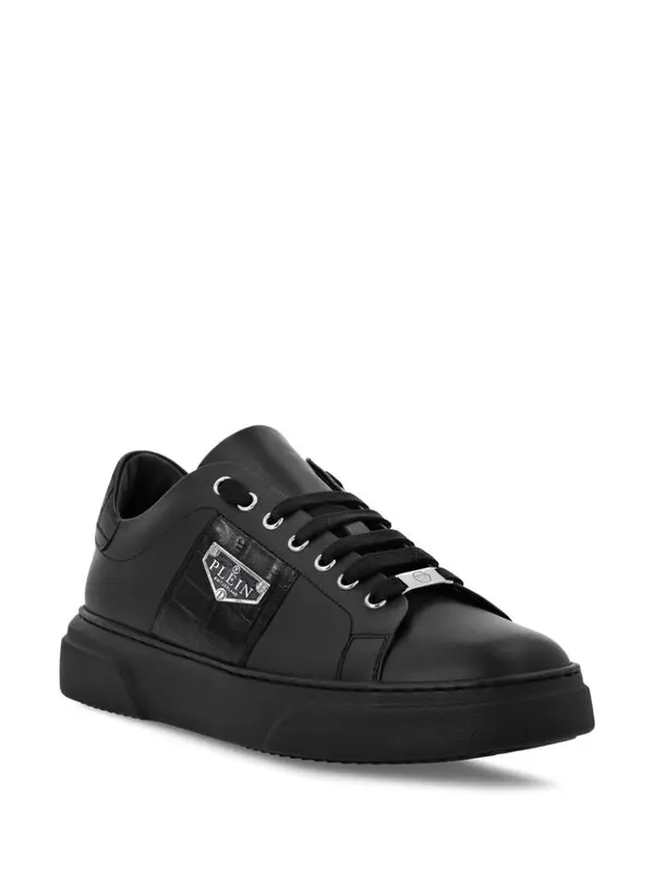 Philipp Plein Plaque Leather Sneakers