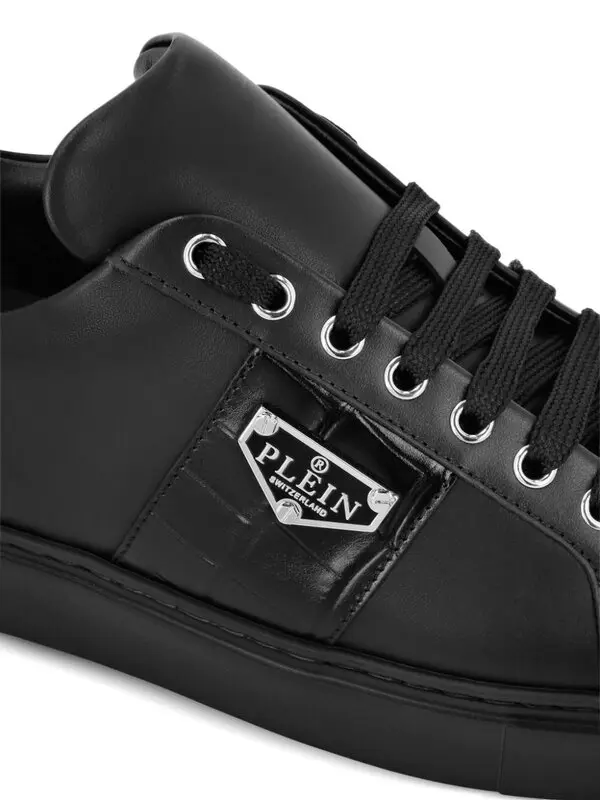 Philipp Plein Plaque Leather Sneakers