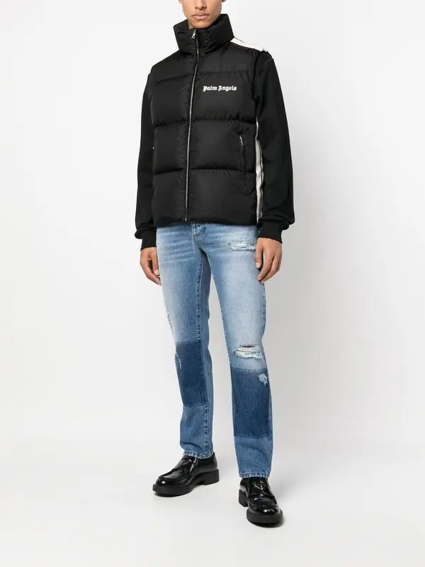 Palm Angels X Moncler Distressed Straight-leg Jeans
