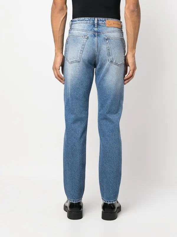 Palm Angels X Moncler Distressed Straight-leg Jeans