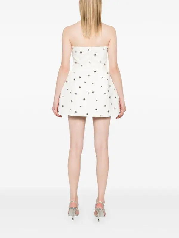 giuseppe di morabito strapless flared mini dress Giuseppe DI Morabito Flower-embellished Strapless Jersey Mini Dress Grey Giuseppe  di Morabito