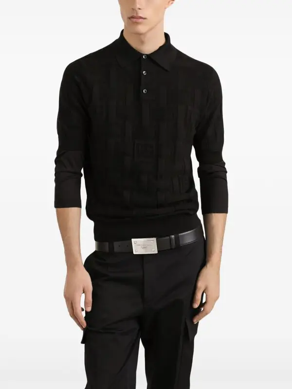 Dolce & Gabbana Logo-jacquard Polo Shirt