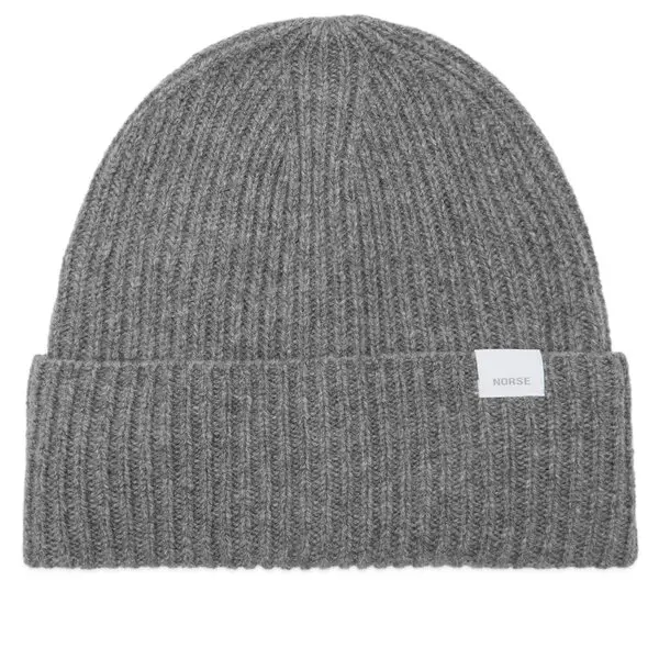 Norse Projects Standard Lambswool Beanie - Grey Melange
