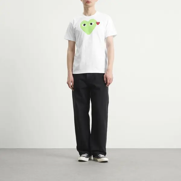 Play Comme Des Garcon Red Heart Colour Heart T-shirt - White/red/green