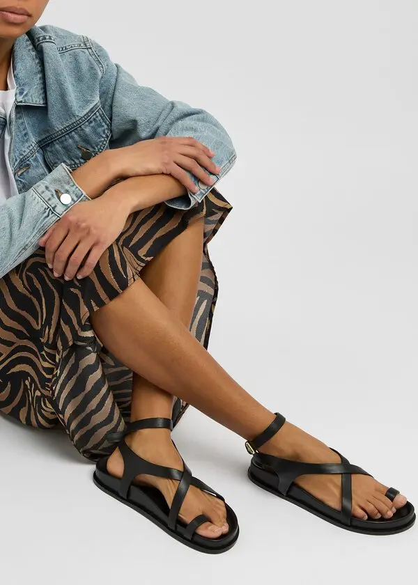 A.emery Jalen Leather Sandals - Black
