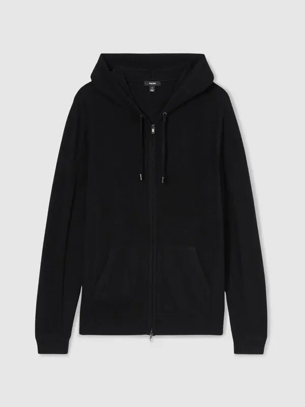 REISS Wool And Cashmere Zip-through Hoodie