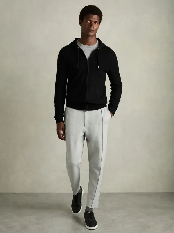 REISS Wool And Cashmere Zip-through Hoodie