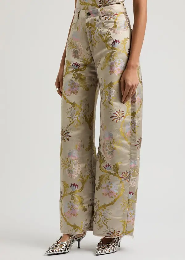 MARQUES' ALMEIDA Floral Brocade Wide-leg Trousers
