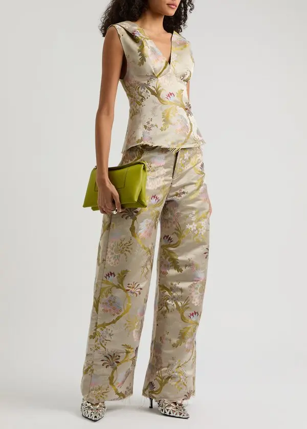 MARQUES' ALMEIDA Floral Brocade Wide-leg Trousers
