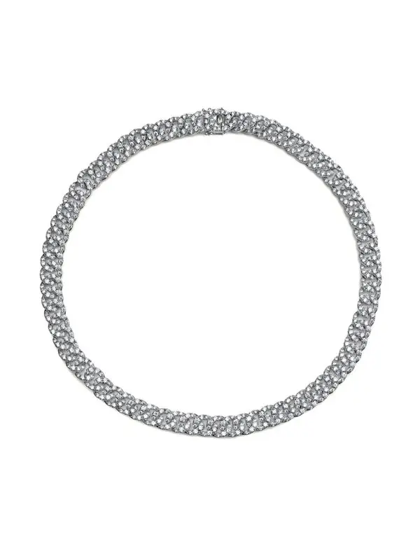 JEWELS AFICIONADO 18kt White Gold Diamond Chain Necklace - Silver