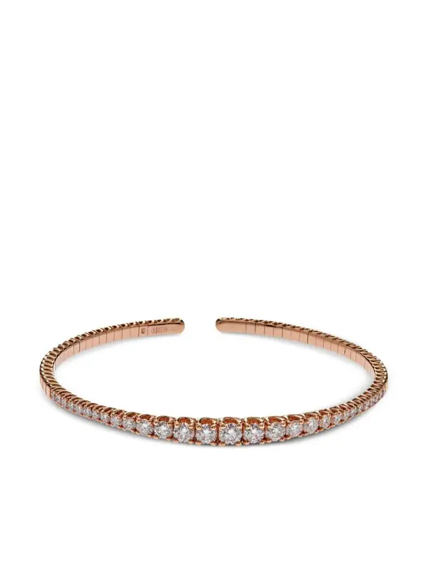 JEWELS AFICIONADO 18kt Rose Gold Diamond Cuff Bracelet - Pink