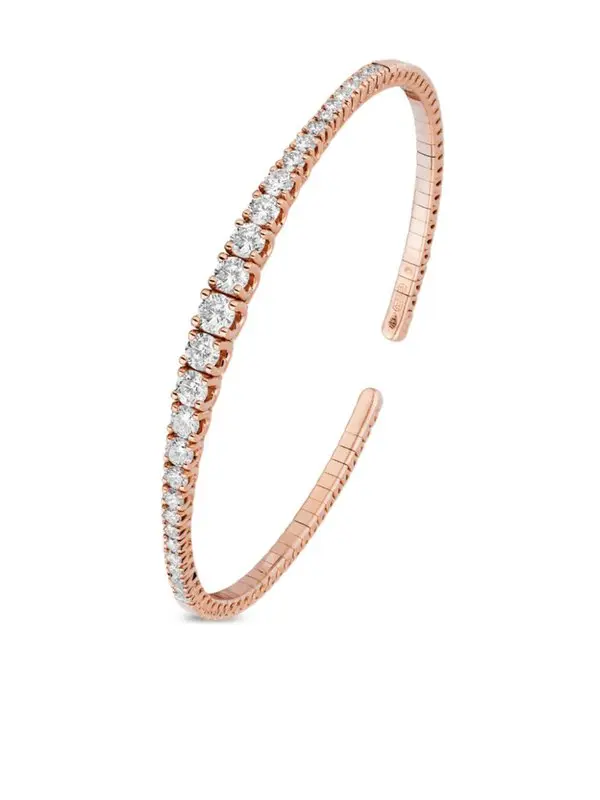 JEWELS AFICIONADO 18kt Rose Gold Diamond Cuff Bracelet - Pink