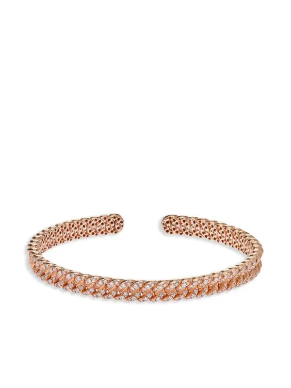 JEWELS AFICIONADO 18kt Rose Gold Diamond Cuff Bracelet - Pink