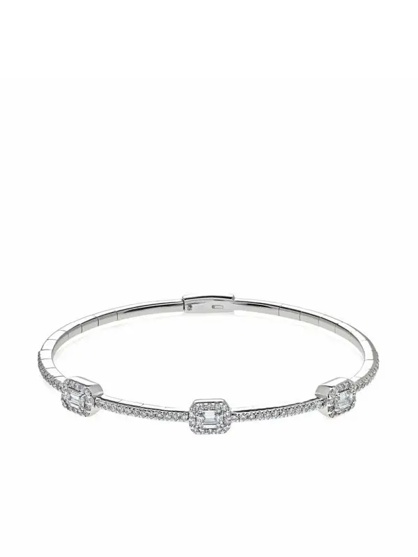JEWELS AFICIONADO 18kt White Gold Diamond Bangle - Silver