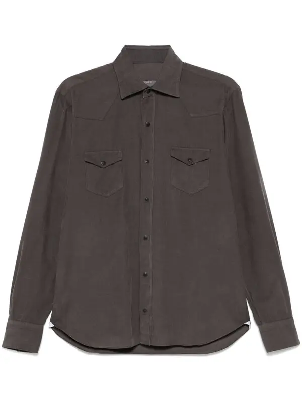 BARBA NAPOLI Corduroy Shirt - Grey