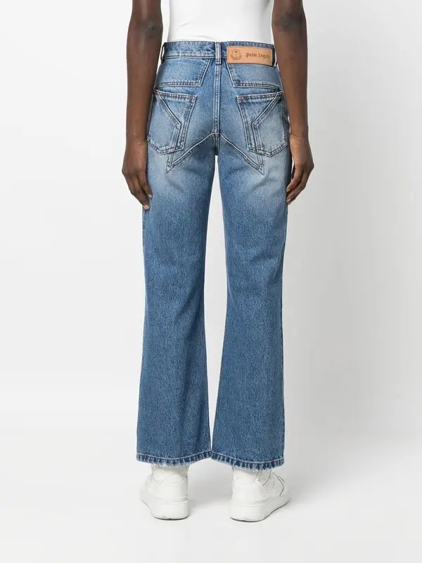Palm Angels X Moncler Distressed Straight-leg Jeans