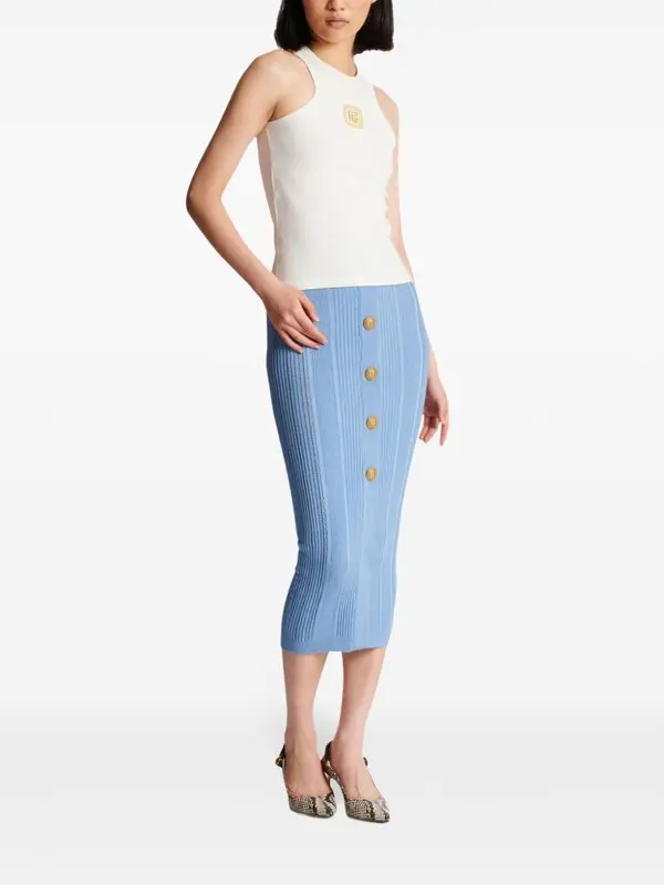 Balmain Embroidered Tank Top - White