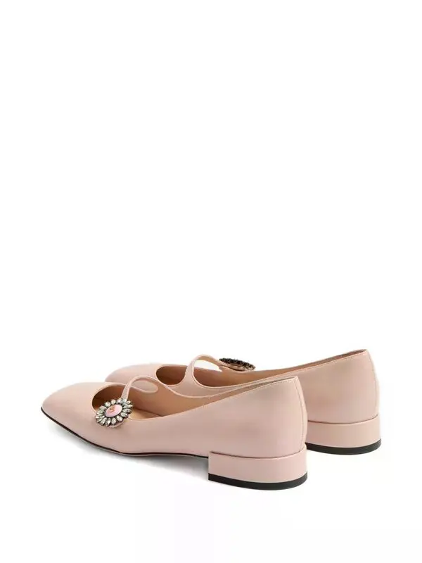 Valentino Garavani Mary Jane Leather Ballerina Shoes - Pink