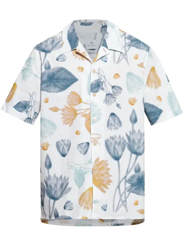 Paul Smith Half Tone Floral Shirt - White