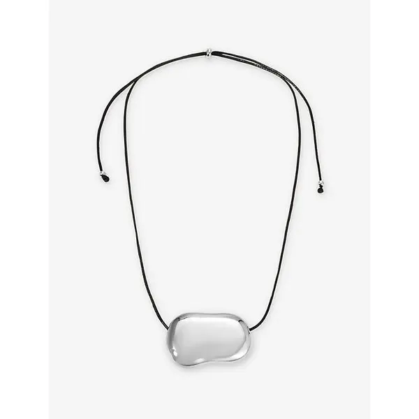 HEAVEN MAYHEM Julia Glass And Cord Pendant Necklace - Silver / Black