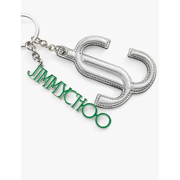 JIMMY CHOO Metal Bag Charm - Silver/green/black