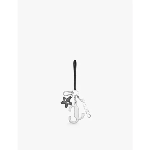 JIMMY CHOO Metal Bag Charm - Silver/green/black