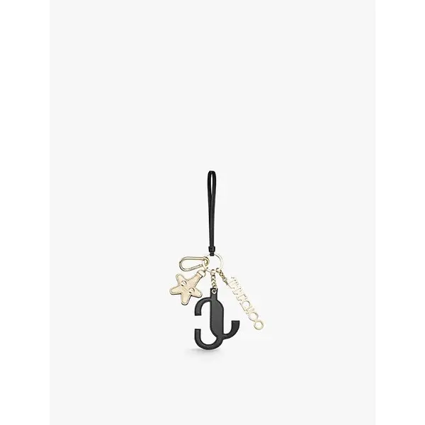 JIMMY CHOO Metal Bag Charm - Black/orange/gold