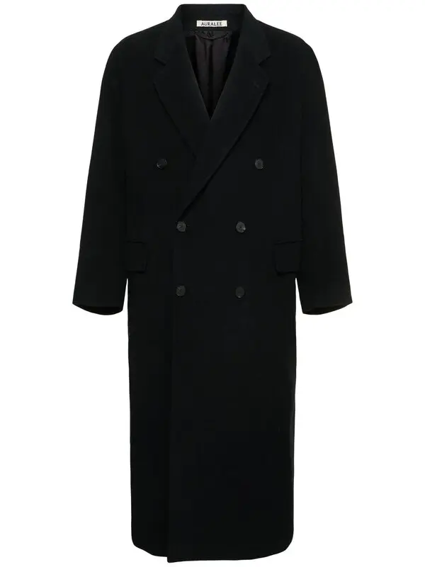 Auralee Super Fine Wool Mosser Chesterfield Coat - Black