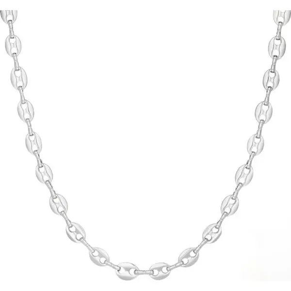 DONATELLO GIAN Name' Rhodium-plated Puffed Link Necklace - Silver