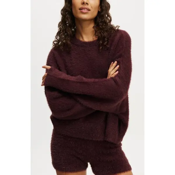 Cotton:on Knitted Jumper - Dark Oak Fluffy