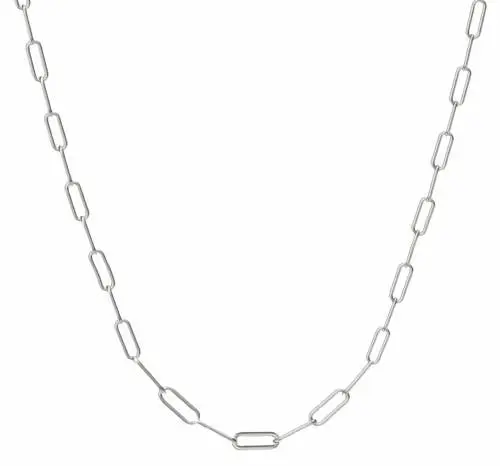 DONATELLO GIAN Name Rhodium-plated Clip Link Necklace - Silver