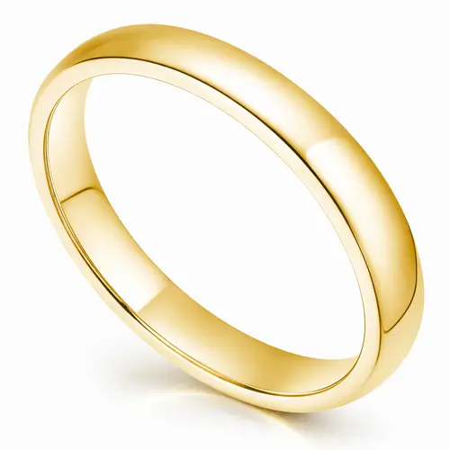DONATELLO GIAN Tone Sterling Silver 4mm Wedding Band - Gold
