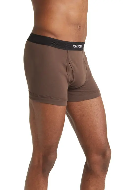 TOM FORD Cotton Stretch Jersey Boxer Briefs - Dark Brown