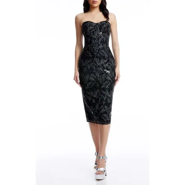 Dress The Population Irina Sequin Strapless Cocktail Dress